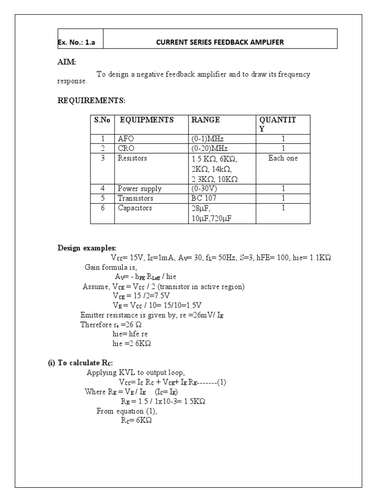 Current Series Feedback | PDF | Amplifier | Computer Science