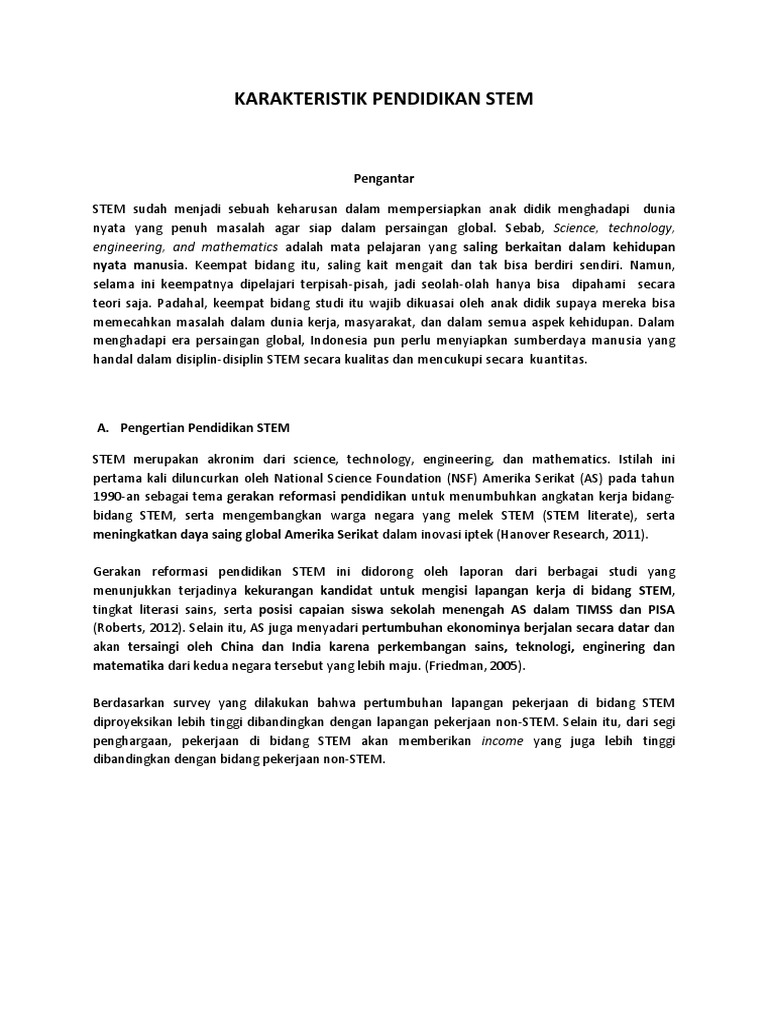 MENGEMBANGKAN LITERASI STEM UNTUK MASA DEPAN | PDF