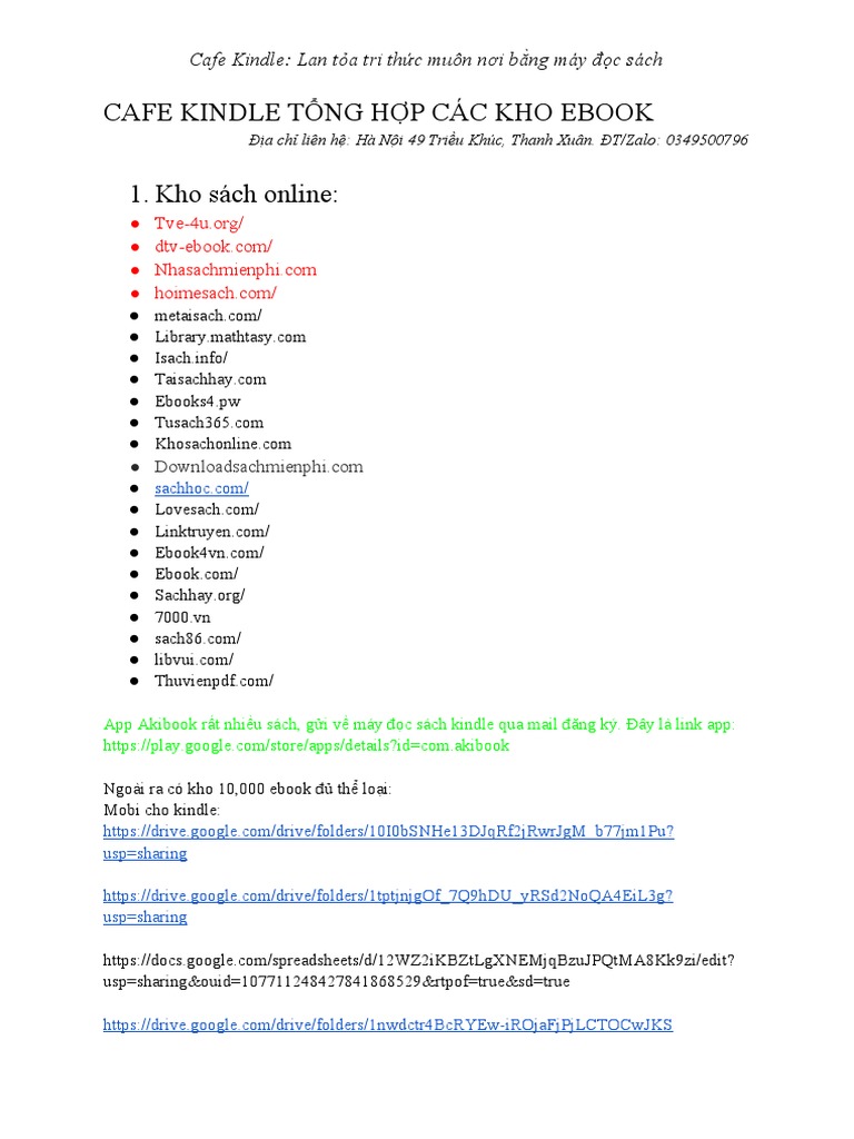 Cafe Kindle T NG H P Các Kho Ebook | PDF