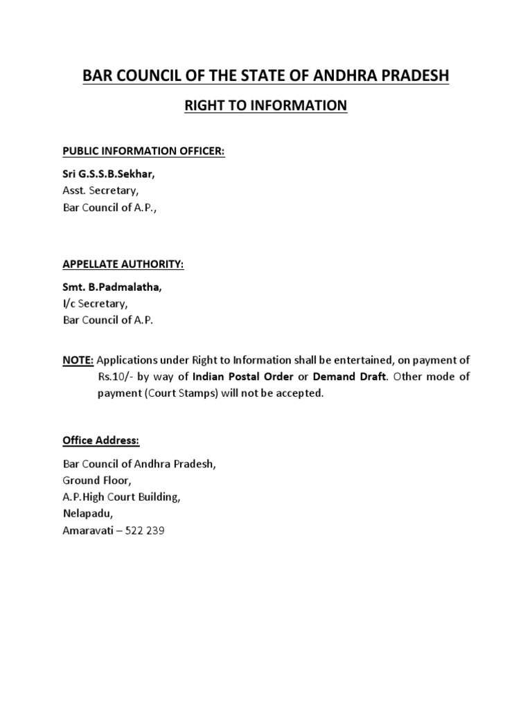 Right To Information | PDF