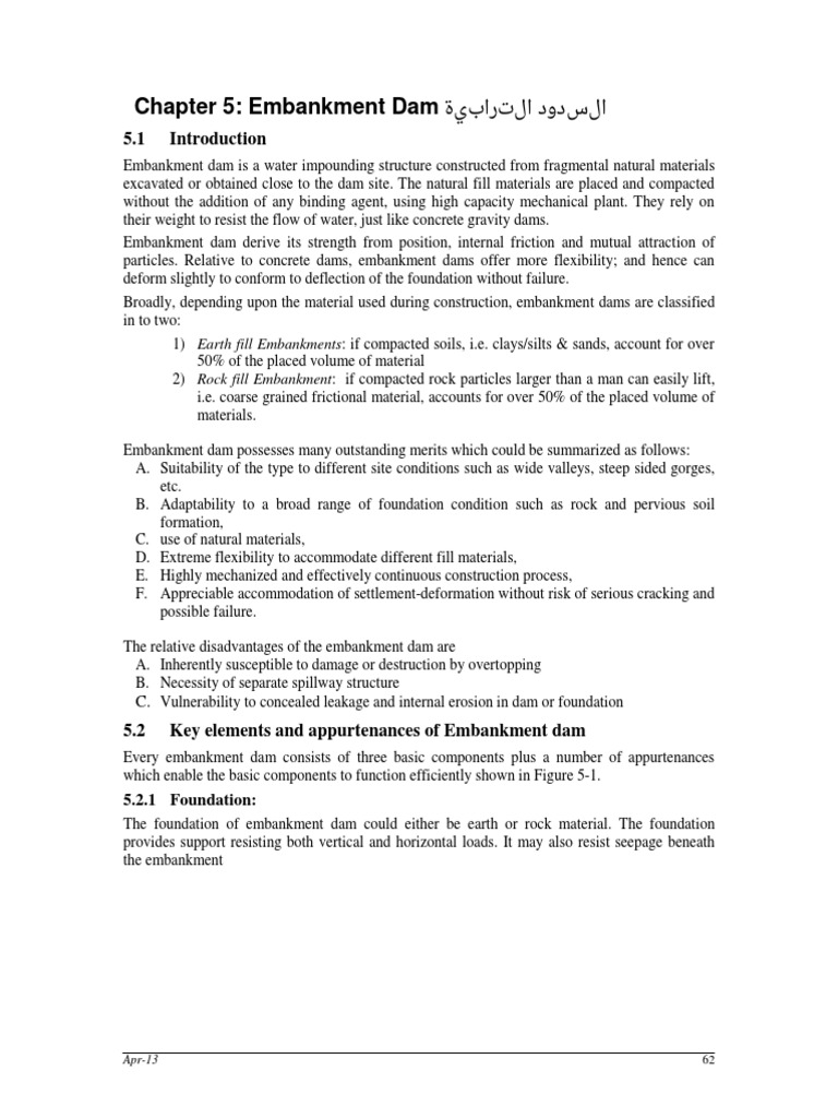 Chapter 5-Embankment Dam | PDF | Dam | Soil Mechanics