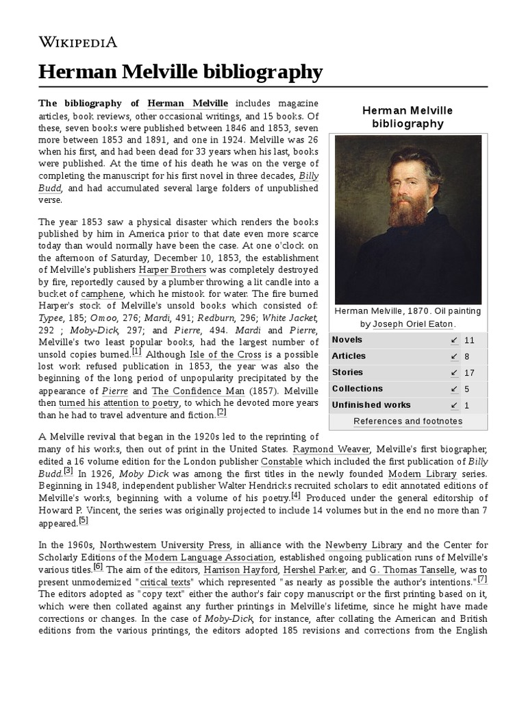 Herman Melville Bibliography | PDF | Books | Publishing
