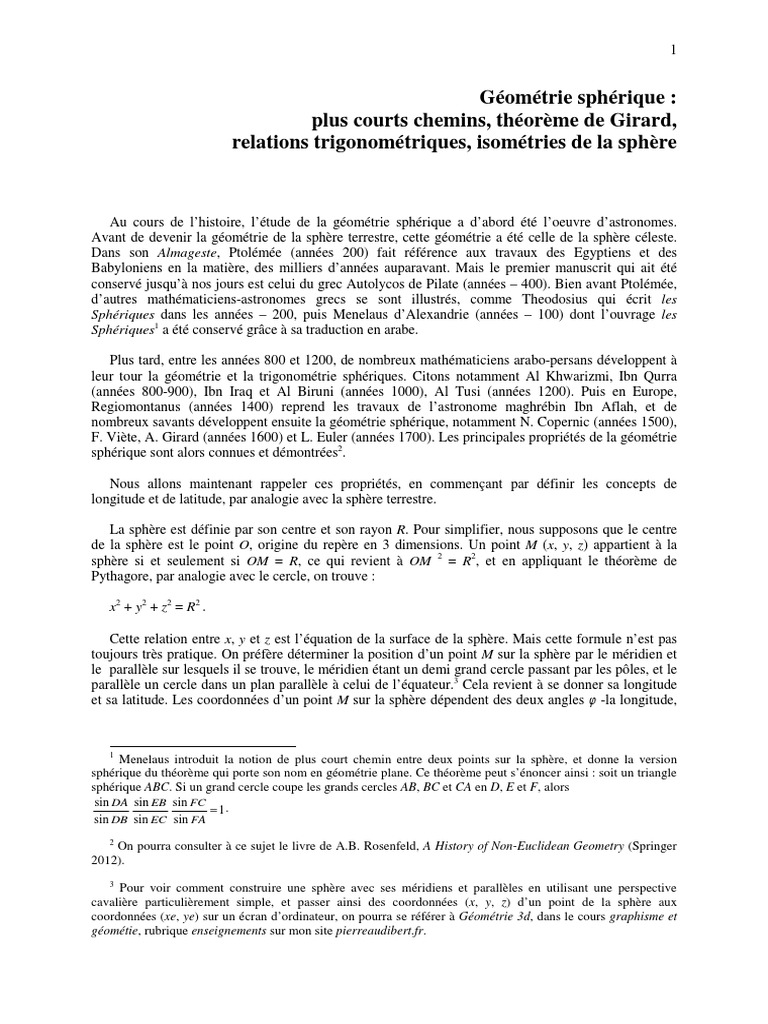 Geometrie Sphere | PDF | Triangle | Cercle
