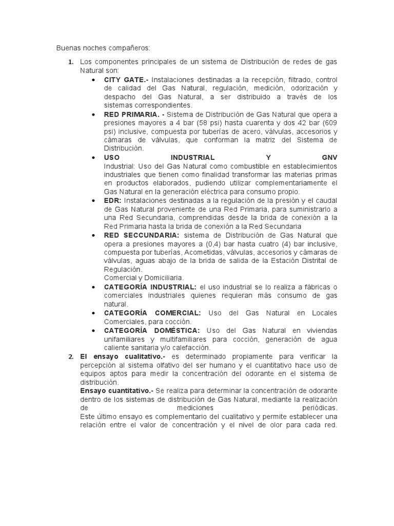Componentes y usos del gas natural | PDF | Gas natural