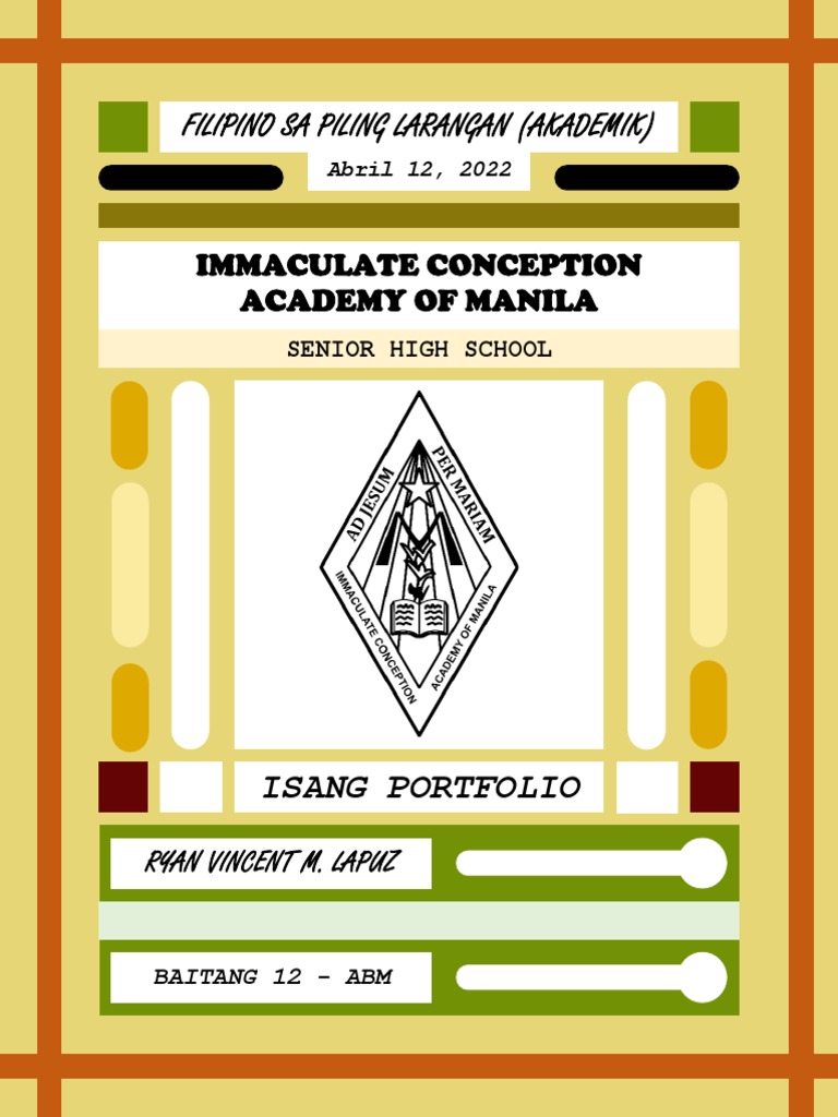 Portfolio Filipino Sa Piling Larangan Ryan Vincent M. Lapuz | PDF