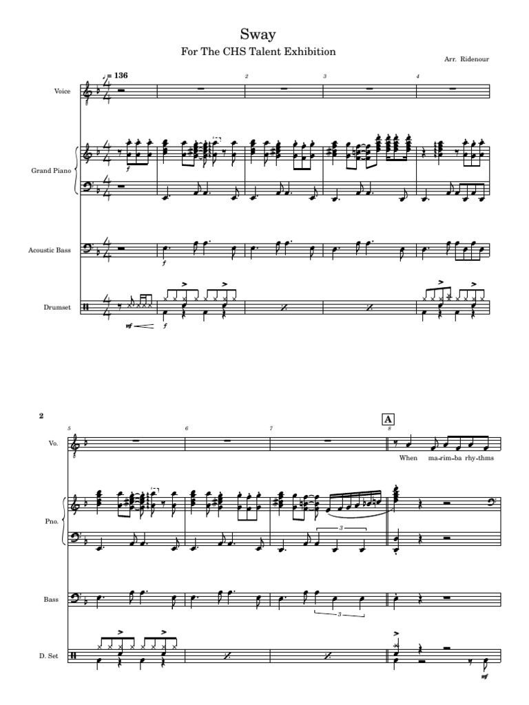 Sway (Conductor Score) | PDF | Performing Arts | Musical Instruments