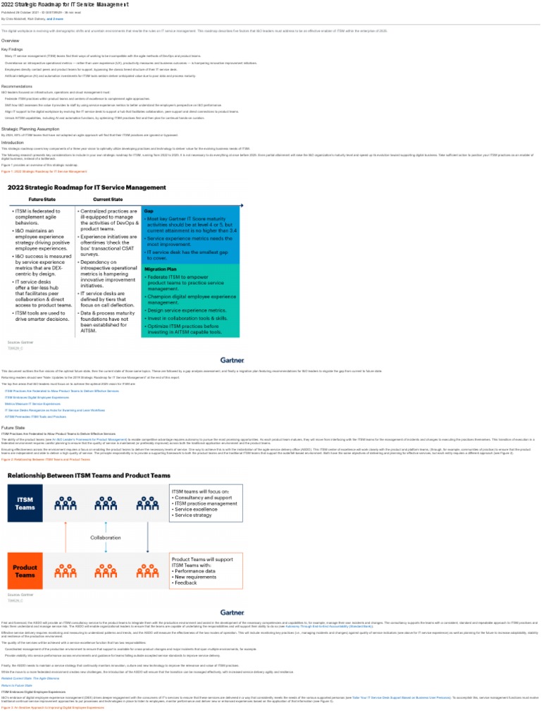 2022 ITSM Strategic Roadmap Overview | PDF | Performance Indicator | It ...