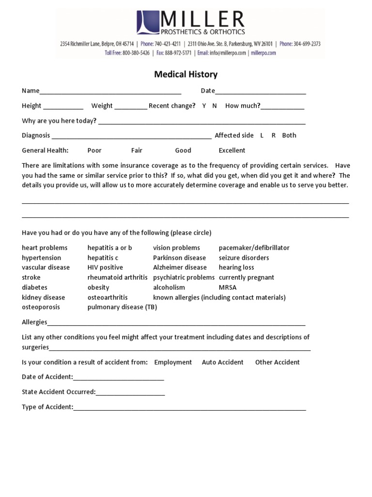 Medical History | PDF