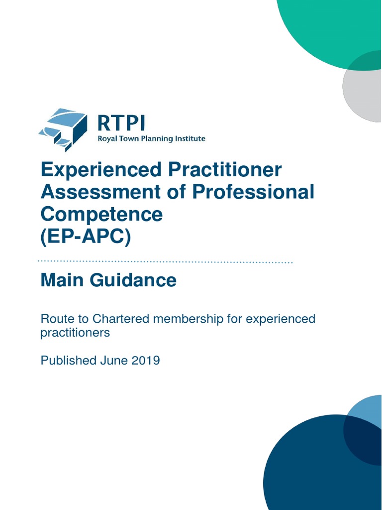 Rtpi Ep Apc Guidance June 2019 | PDF | Experience | Policy