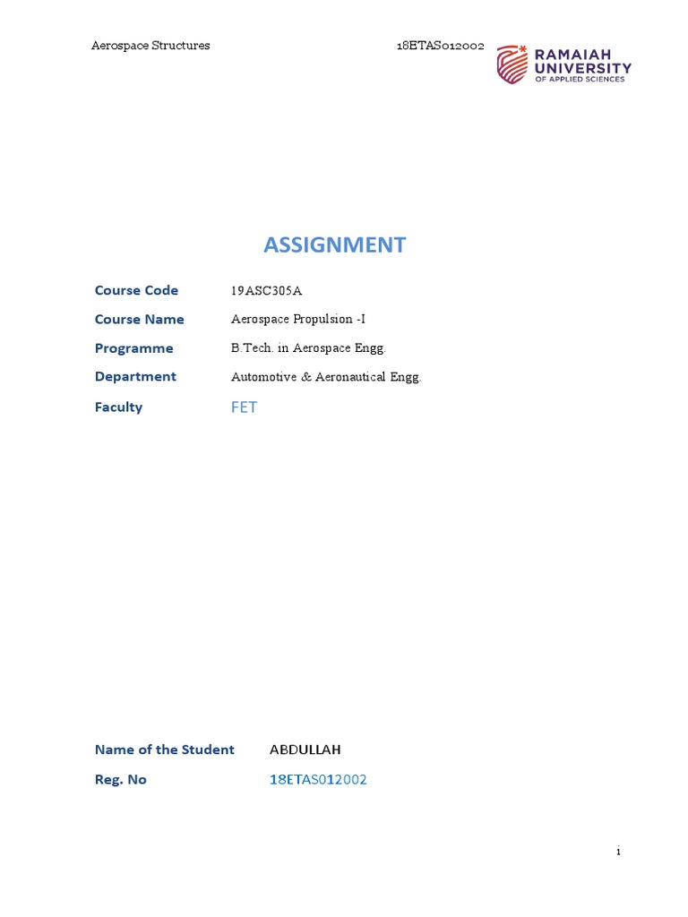 Assignment: Course Code Course Name Programme Department Faculty | PDF ...