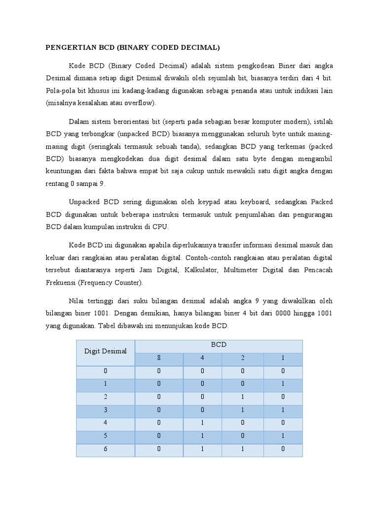 Teori Tambahan BCD | PDF