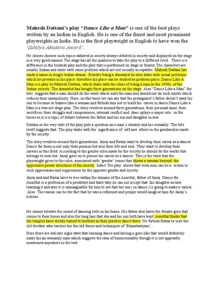 Dance Like A Man | PDF | Dances | Gender