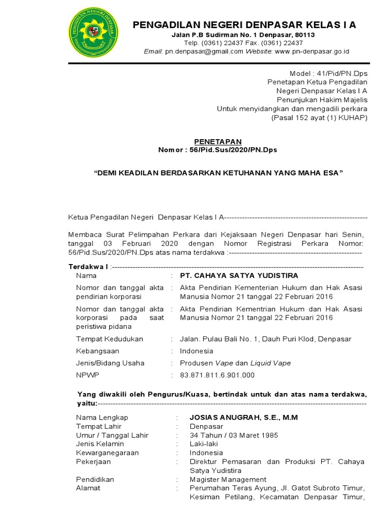 Surat Penetapan | PDF