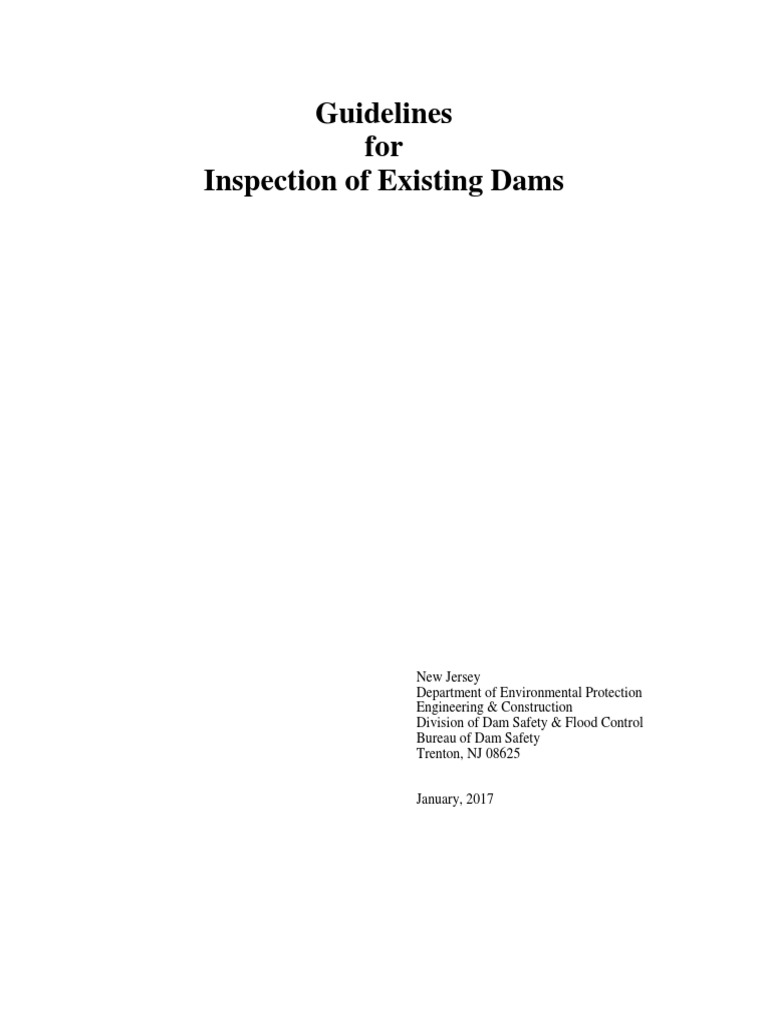 Guidelines For Inspection of Existing Dams | PDF | Spillway | Dam