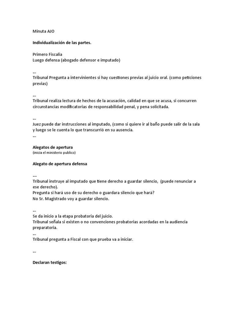 Minuta Esquema Ajo | PDF