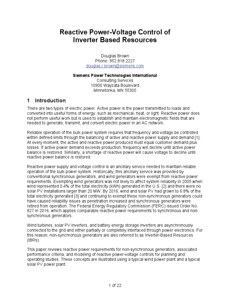 Reactive Power Control in IBRs | PDF | Power Inverter | Wind Power