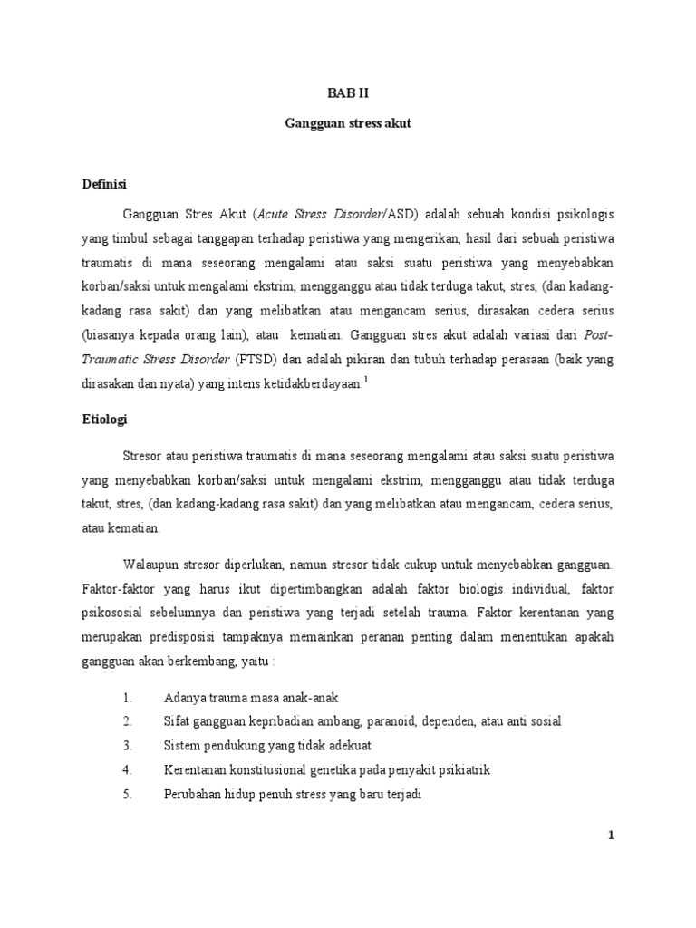 Stres Akut Bab II | PDF
