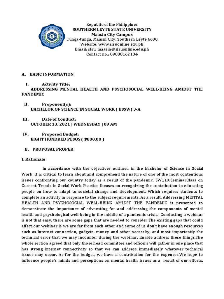 Webinar Proposal | PDF | Social Work | Mental Health