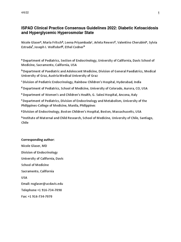 2022 ISPAD Clinical Practice Consensus Guidelines 2022 | PDF ...