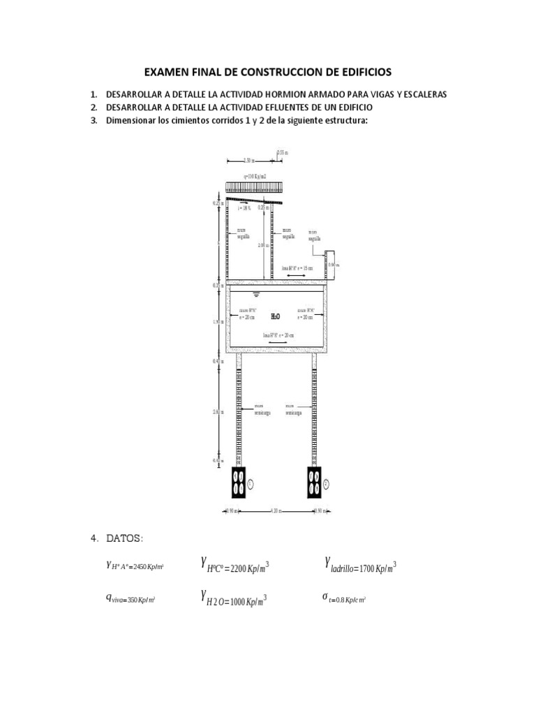 Examen Final de Construccion de Edificios | PDF