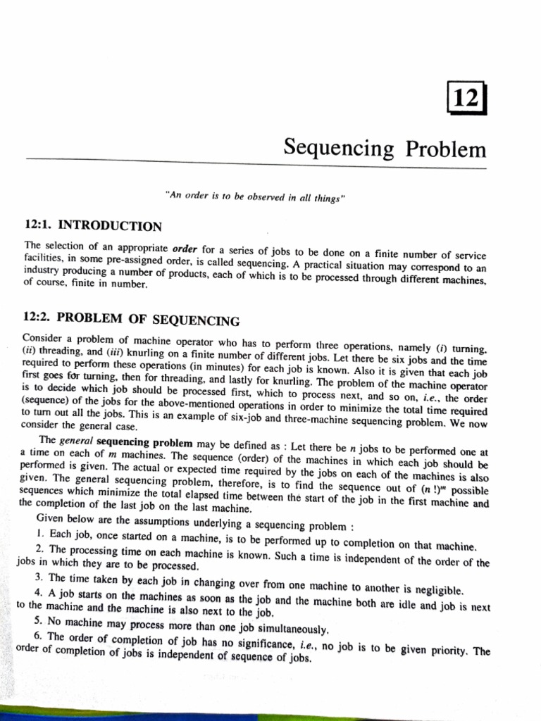 Sequencing Problem | PDF | Mathematical Optimization | Mathematics
