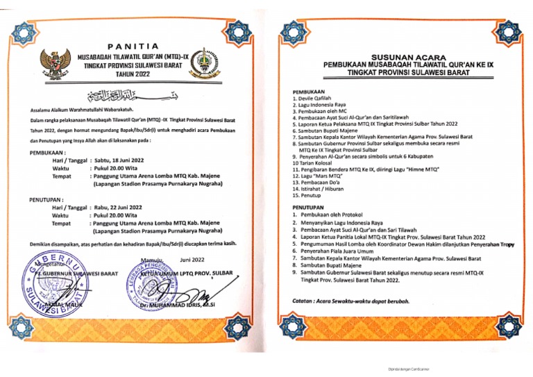 Undangan MTQ | PDF