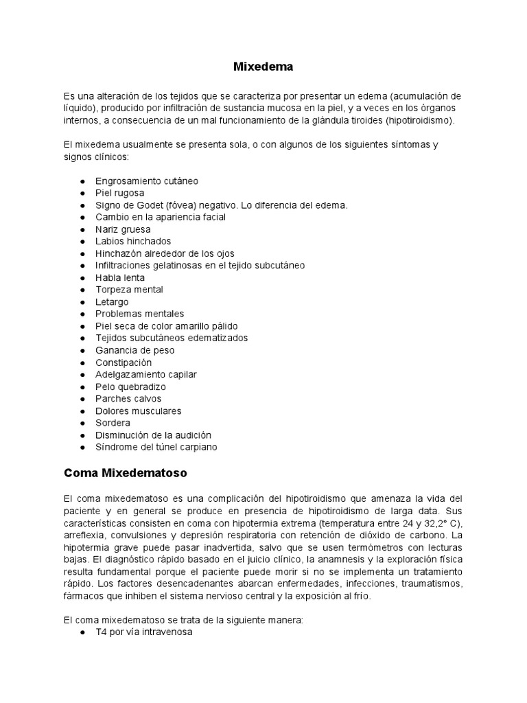 MIxedema | PDF | Hipotiroidismo | Tiroides