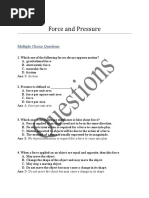 Class 8 Force and Pressure Worksheet | PDF