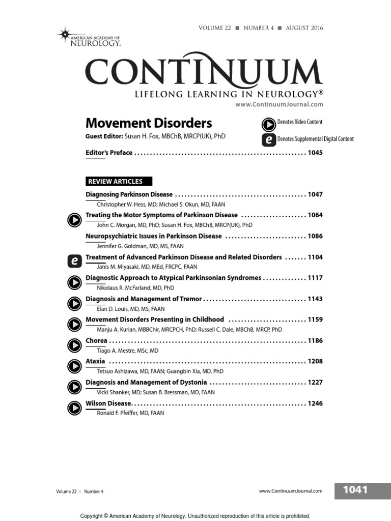 Trastornos Del Movimiento Completo | PDF | Parkinson's Disease | Medical Diagnosis