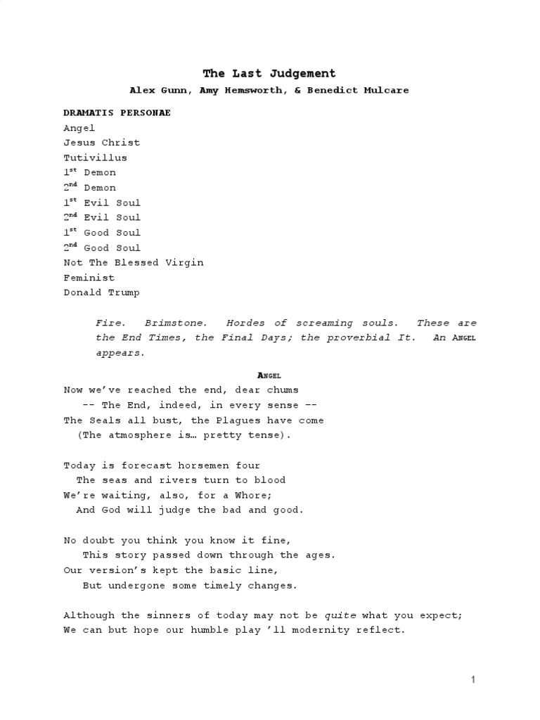 Last Judgement Script 2018 | PDF | Religious Belief And Doctrine