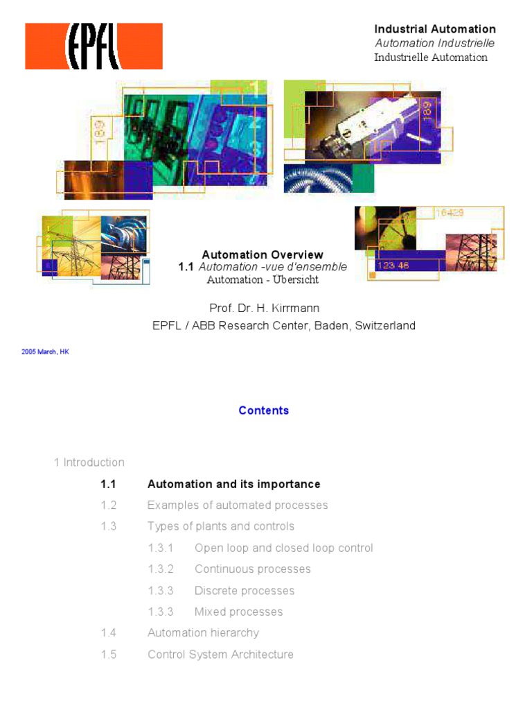 Basics of Industrial Automation | PDF | Automation | Electrical Substation