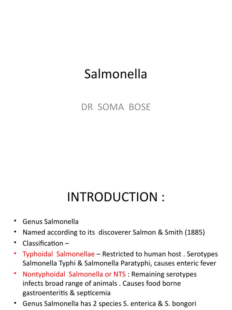 Salmonella PPT Presentation | PDF | Salmonella | Serotype