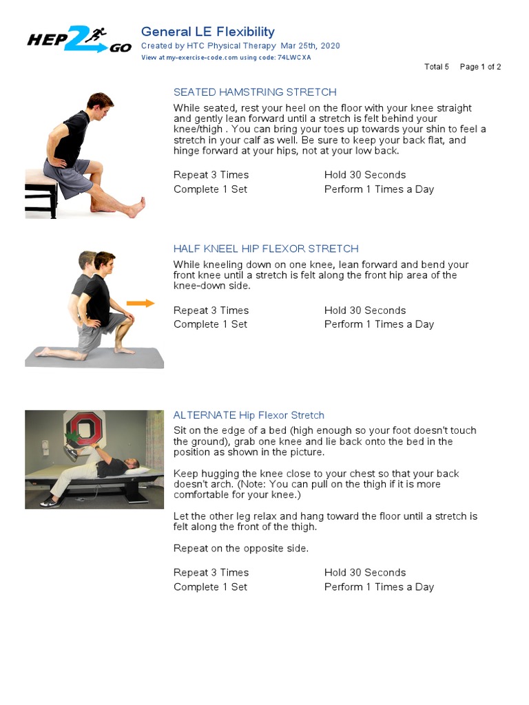 General LE Flexibility: Seated Hamstring Stretch | PDF | Foot | Human ...