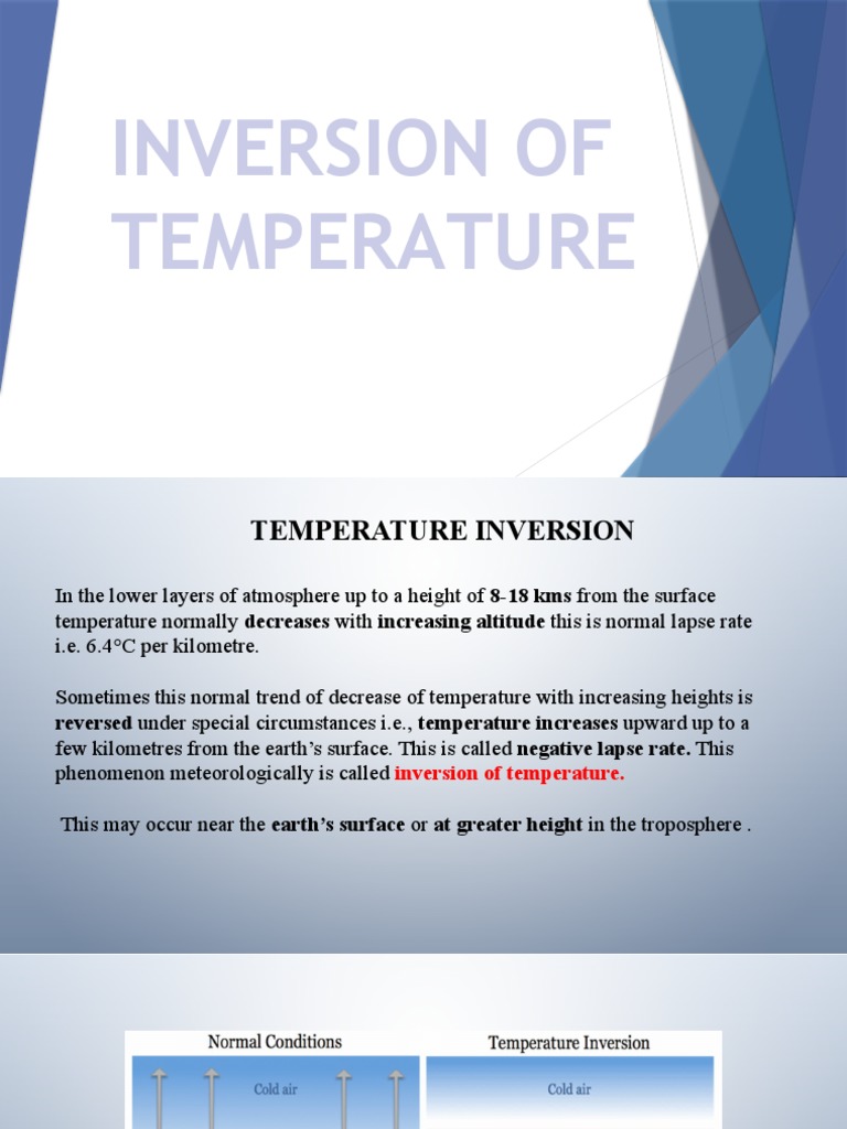 Temperature Inversion | PDF | Atmosphere Of Earth | Fog