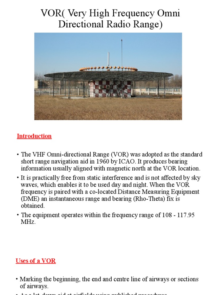 VOR (Very High Frequency Omni Directional Radio Range) | PDF ...