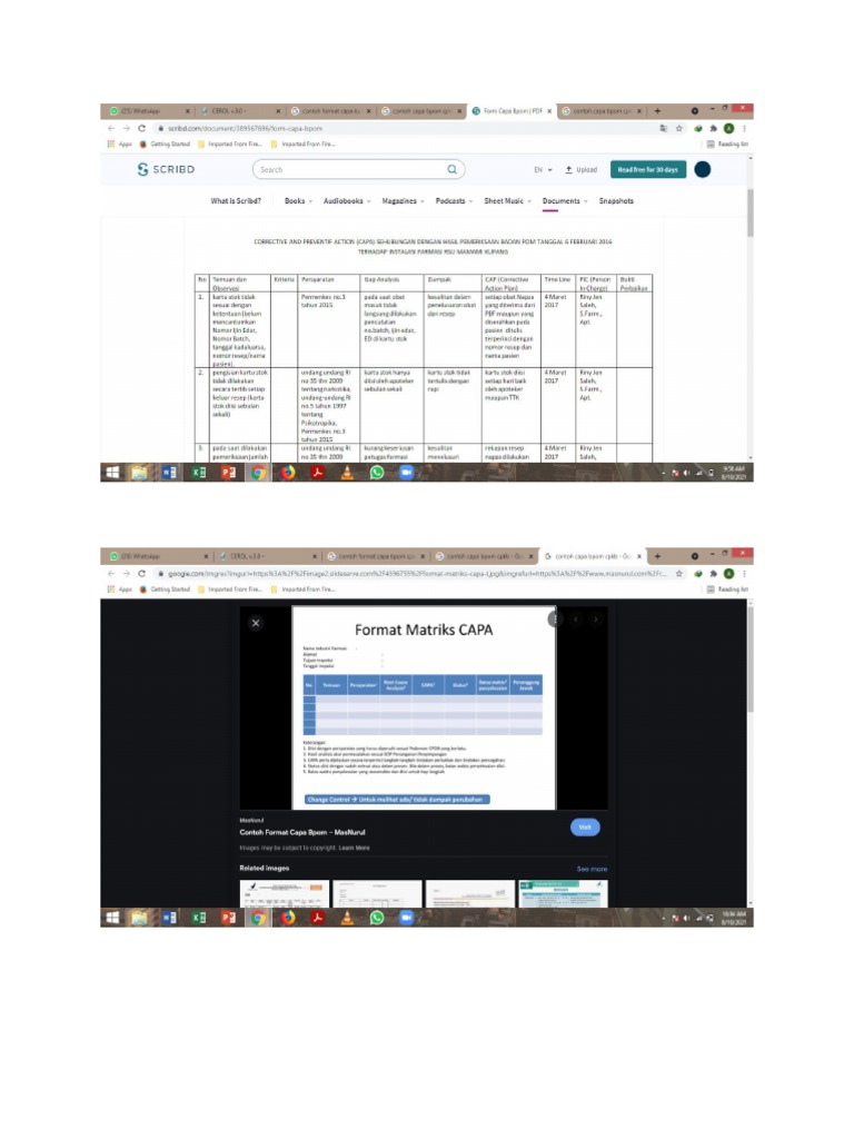 Contoh Format CAPA | PDF