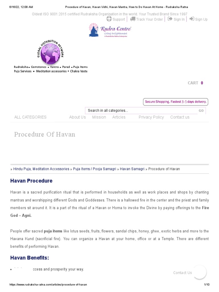 Procedure of Havan, Havan Vidhi, Havan Mantra, How To Do Havan at Home ...