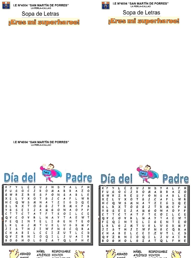 Sopa de Letras Día Del Padre | PDF