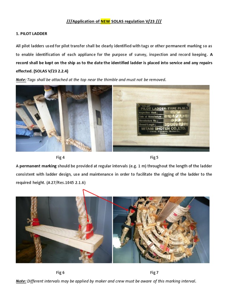 New Pilot Ladder Regulations Transfer Arrangements | PDF | Rope ...