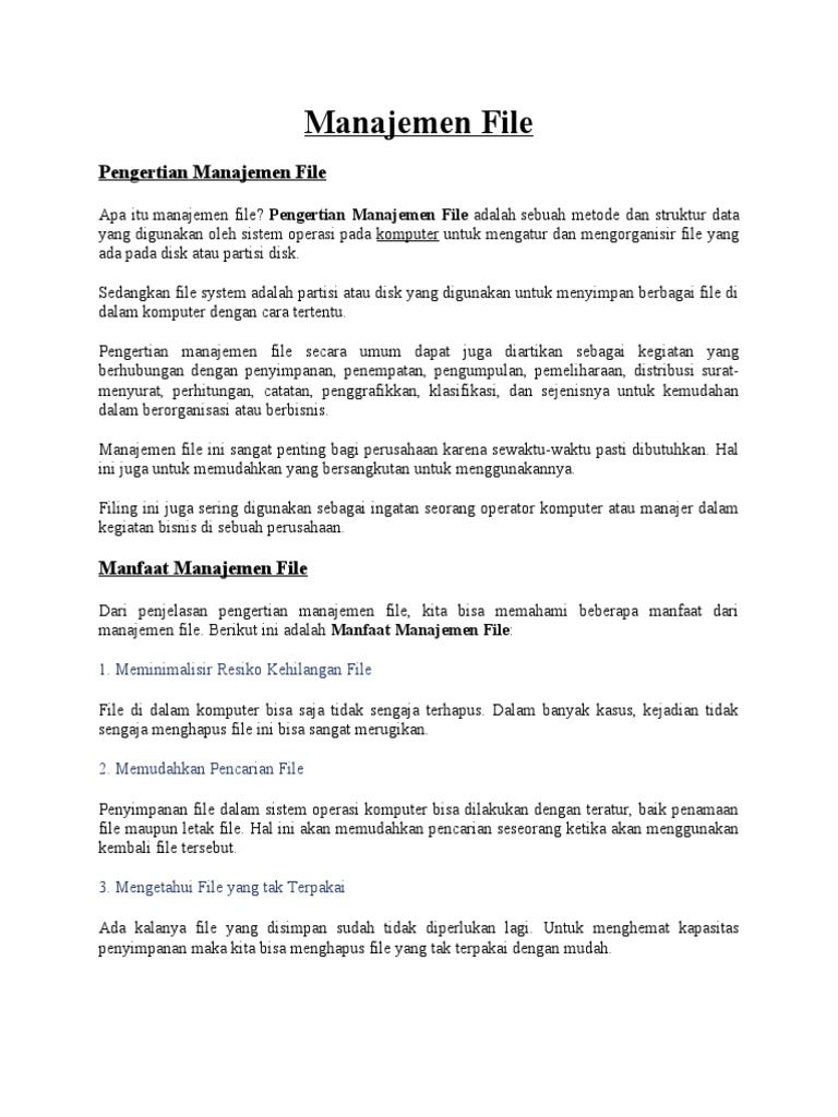 Materi 1 Manajemen File Dan Folder | PDF