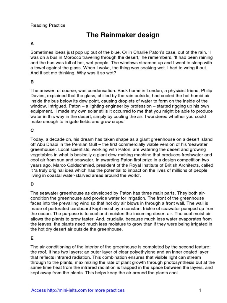 The Rainmaker Design | PDF | Greenhouse | Atmosphere Of Earth