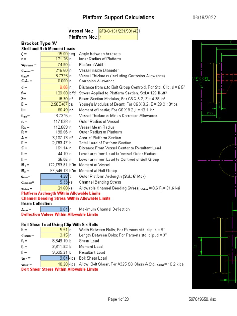 Platform Calculation (Jan 22-2012) | PDF | Bending | Beam (Structure)