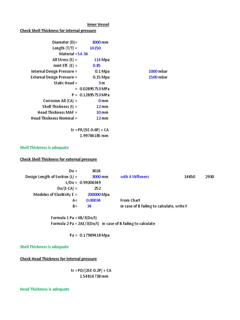 Vessel Calculations | PDF | Pascal (Unit) | Elasticity (Physics)
