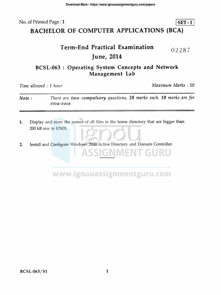 BCSL 063 Previous Year Question Papers by Ignouassignmentguru | PDF | Operating System | Windows ...