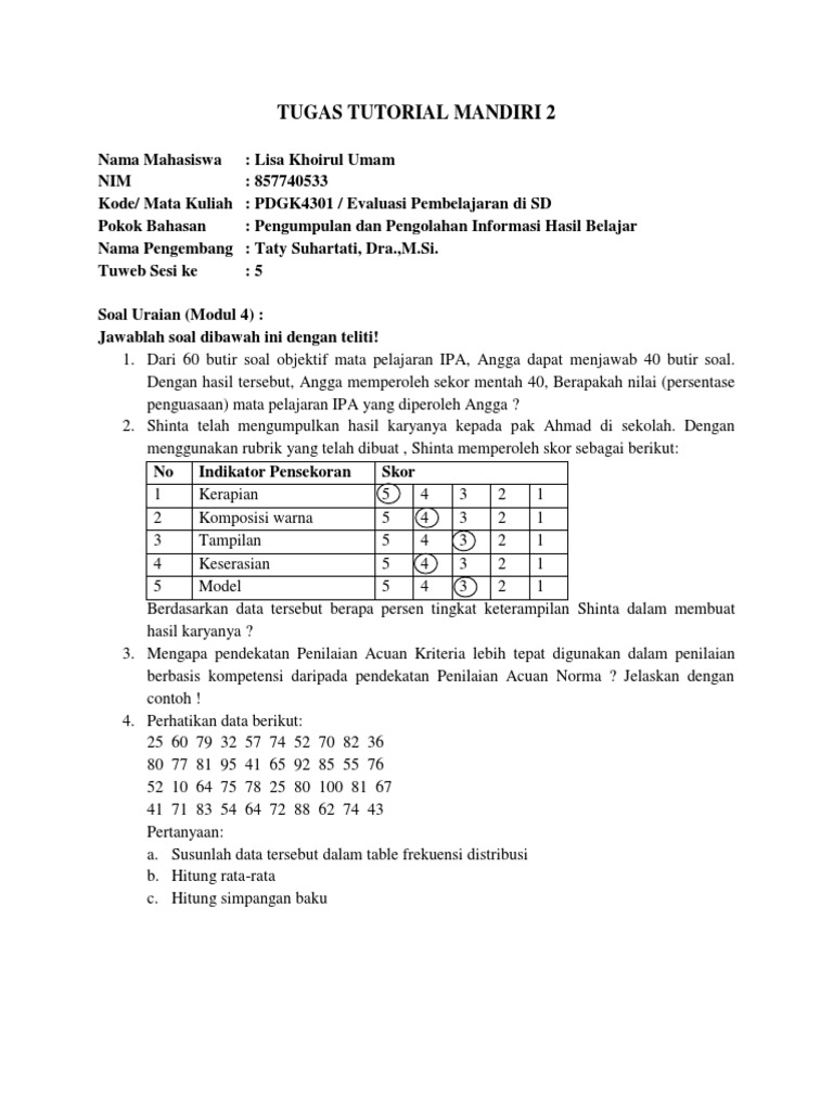 TTM 2. Evaluasi Pembelajaran. | PDF | Metode & Bahan Ajar