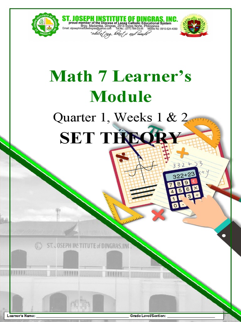Math 7 Learner's: Quarter 1, Weeks 1 & 2 | PDF | Set (Mathematics) | Logic