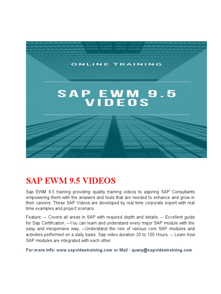 Sap Ewm 9.5 | PDF | Business | Computers