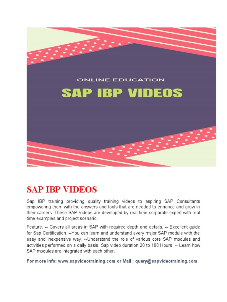 Sap Ibp Videos | PDF