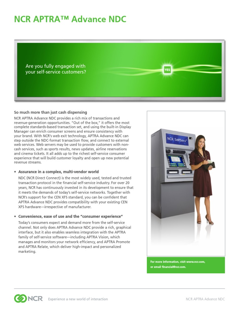NCR_APTRA_Advance_NDC (2) | PDF | Automated Teller Machine | Computing