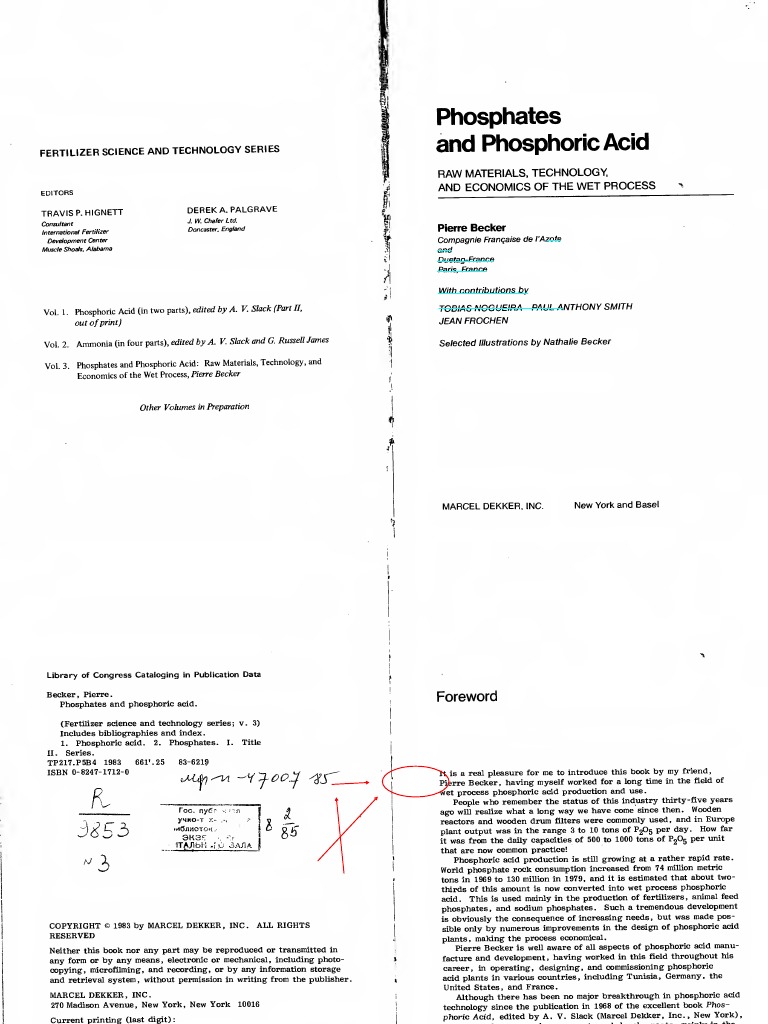Becker Pierre. - Phosphates and Phosphoric Acid - Raw Materials ...